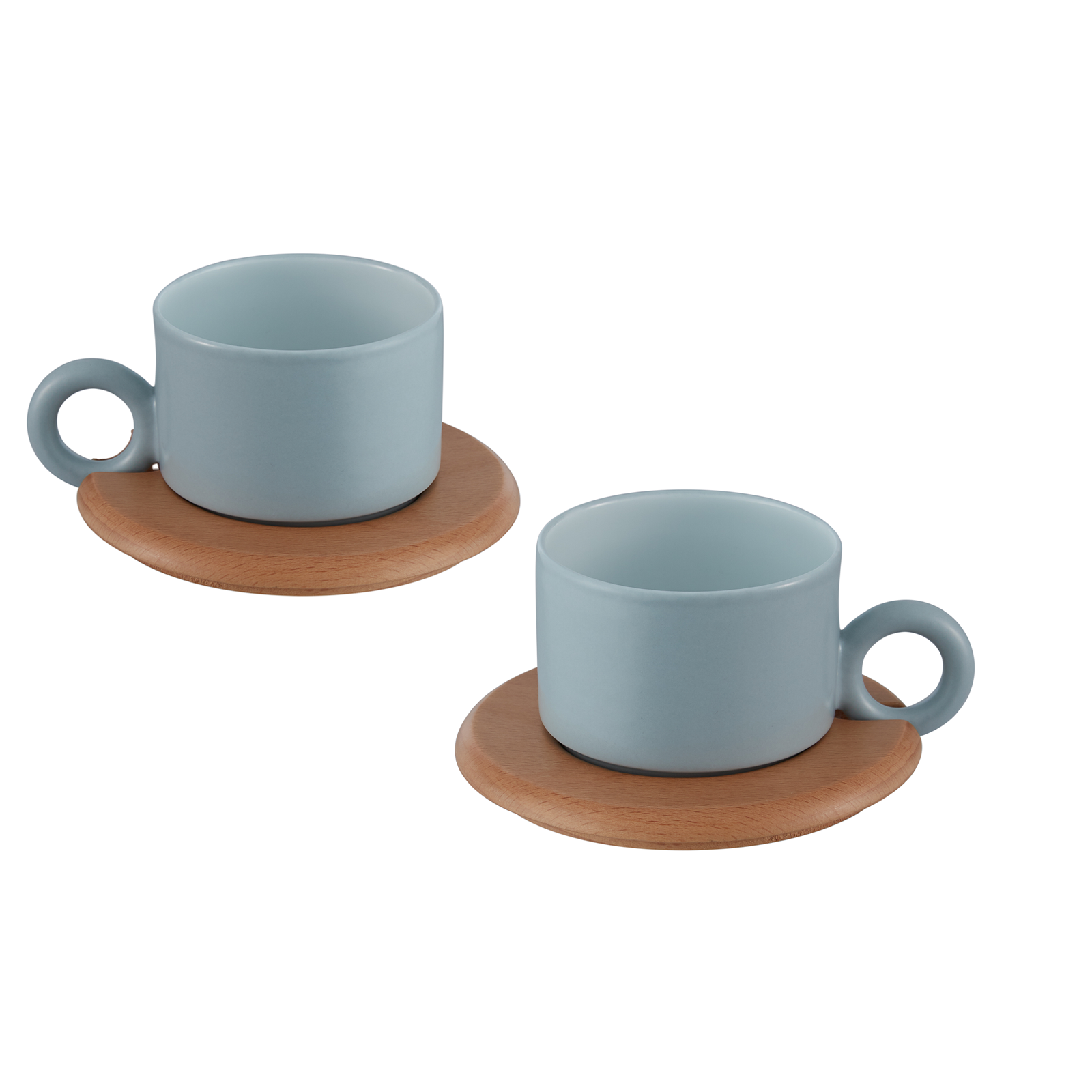 ZENS Nendo Plank Series Coffee Cup and Saucer Set - Blue – ZENSLIVING